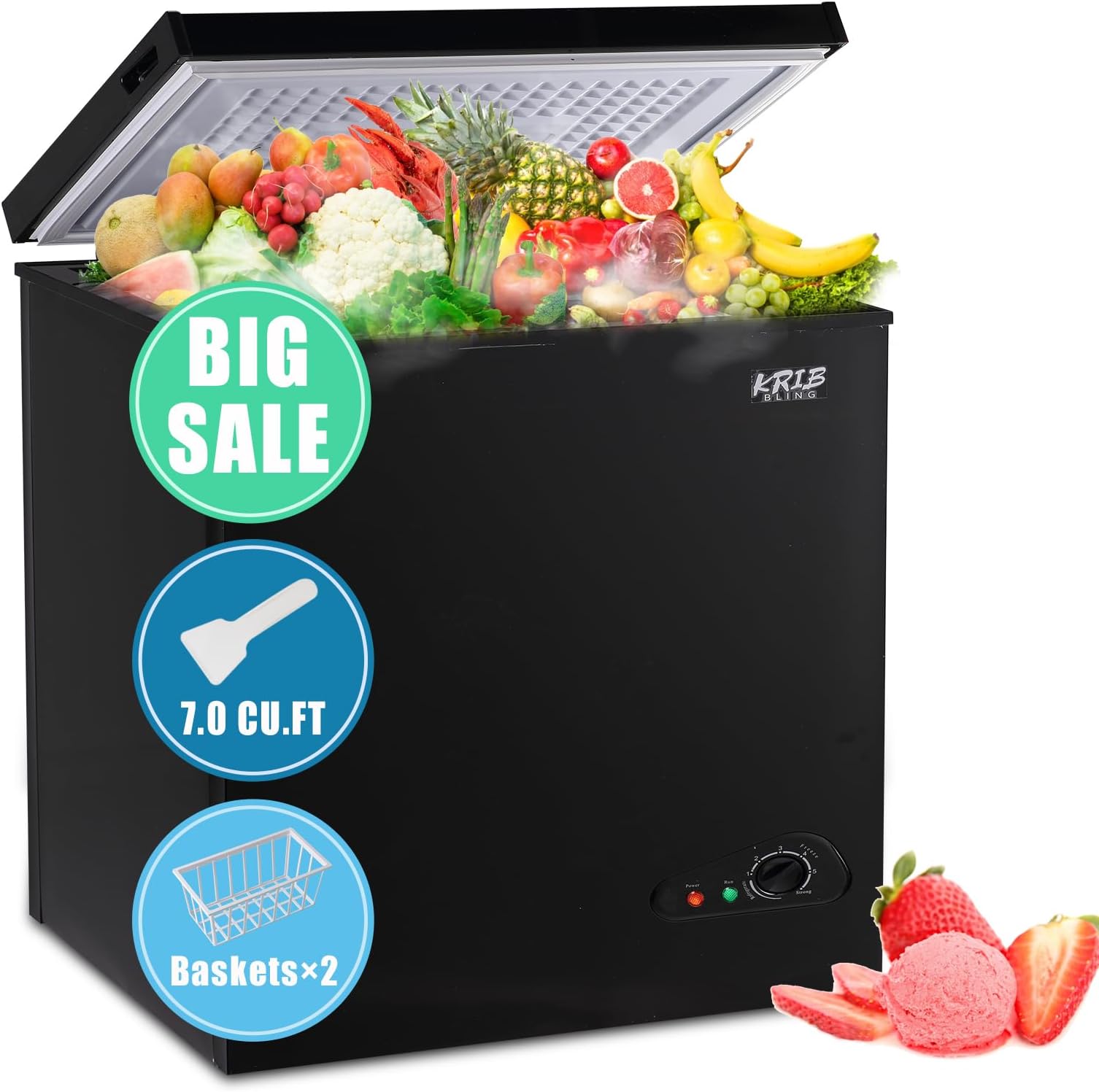 Amazon.com: Arctic King 7.0 cu ft Chest Freezer in Black : Appliances