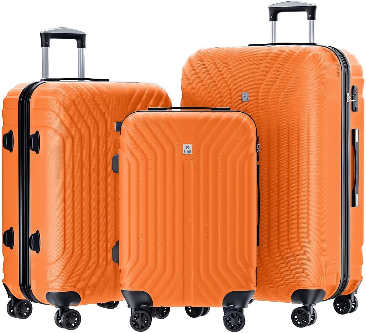 AnyZip Luggage Sets Expandable PC ABS 3 Piece Set Durable Suitcase with ...