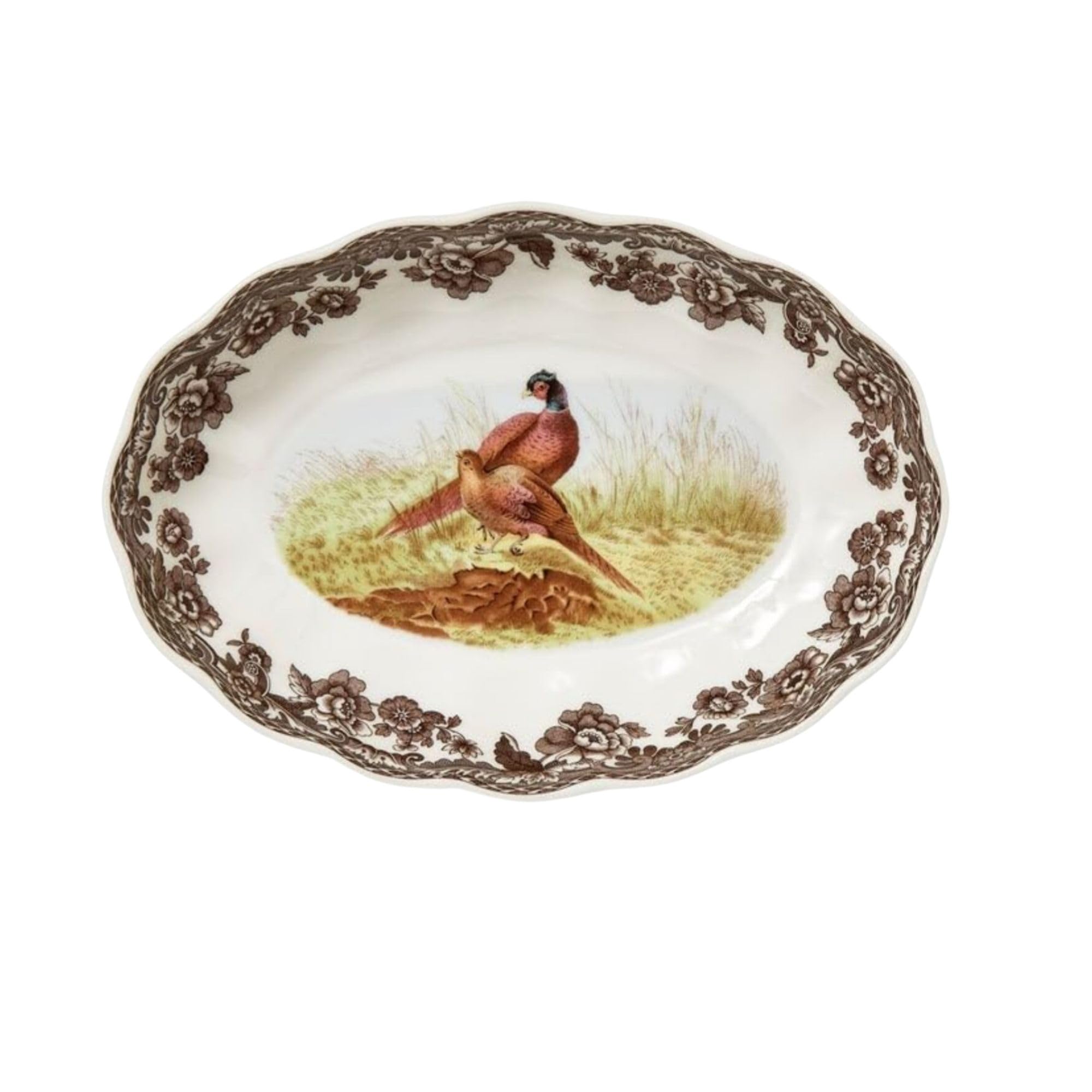 Amazon.com | Spode Woodland 6" Oval Fluted Dish - Pheasant Design ...