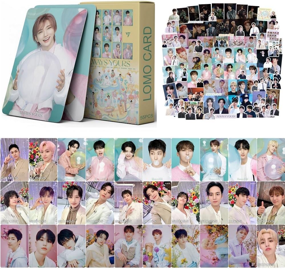 Amazon.com: 55 PCS Kpop Seventeen Lomo Cards and 103 PCS Seventeen ...