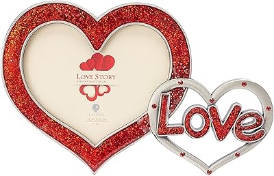 Amazon.com - LASODY Elegant Silver Plated Heart Shaped Photo Frame ...