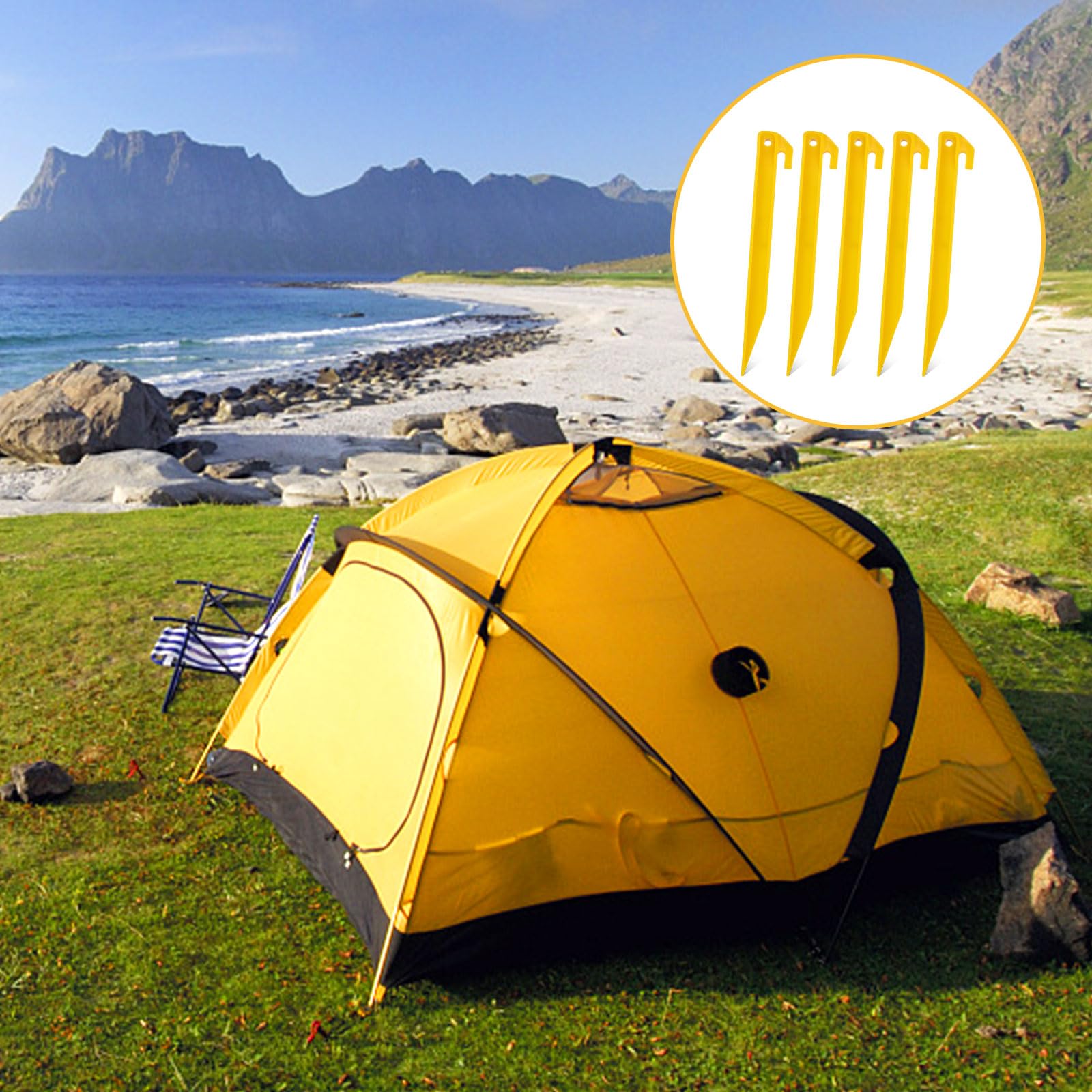 Snapklik.com : ABuff 80 PCS Plastic Tent Stakes 9 Inch Heavy Duty Tent ...