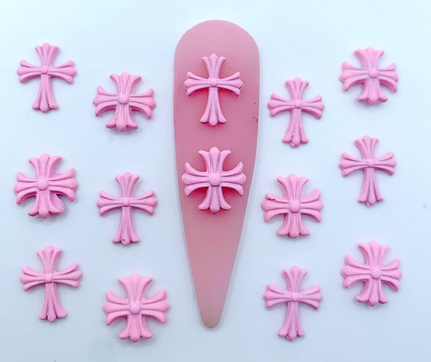 Amazon.com: Baby Pink Cross Nail Charm 20pcs : Baby