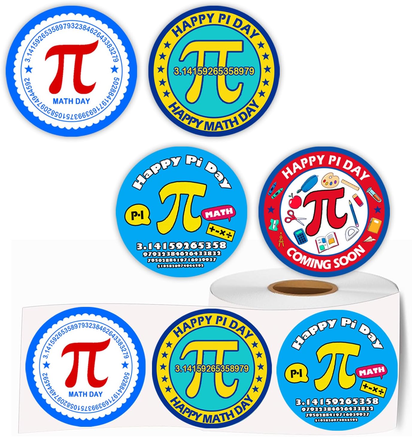 500 PCS Pi Day Stickers 2 Inch Math Theme π Labels Happy Pi Math Day ...