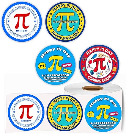 Amazon.com: 500 PCS Pi Day Stickers 2 Inch Math Theme π Labels Happy ...