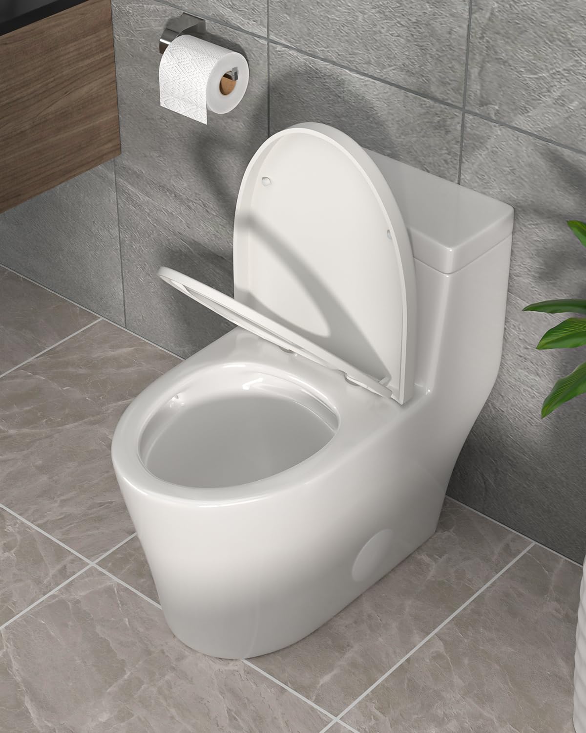 Snapklik.com : Dcolora One Piece Toilet Cyclone Single Flush 1.28 GPF ...