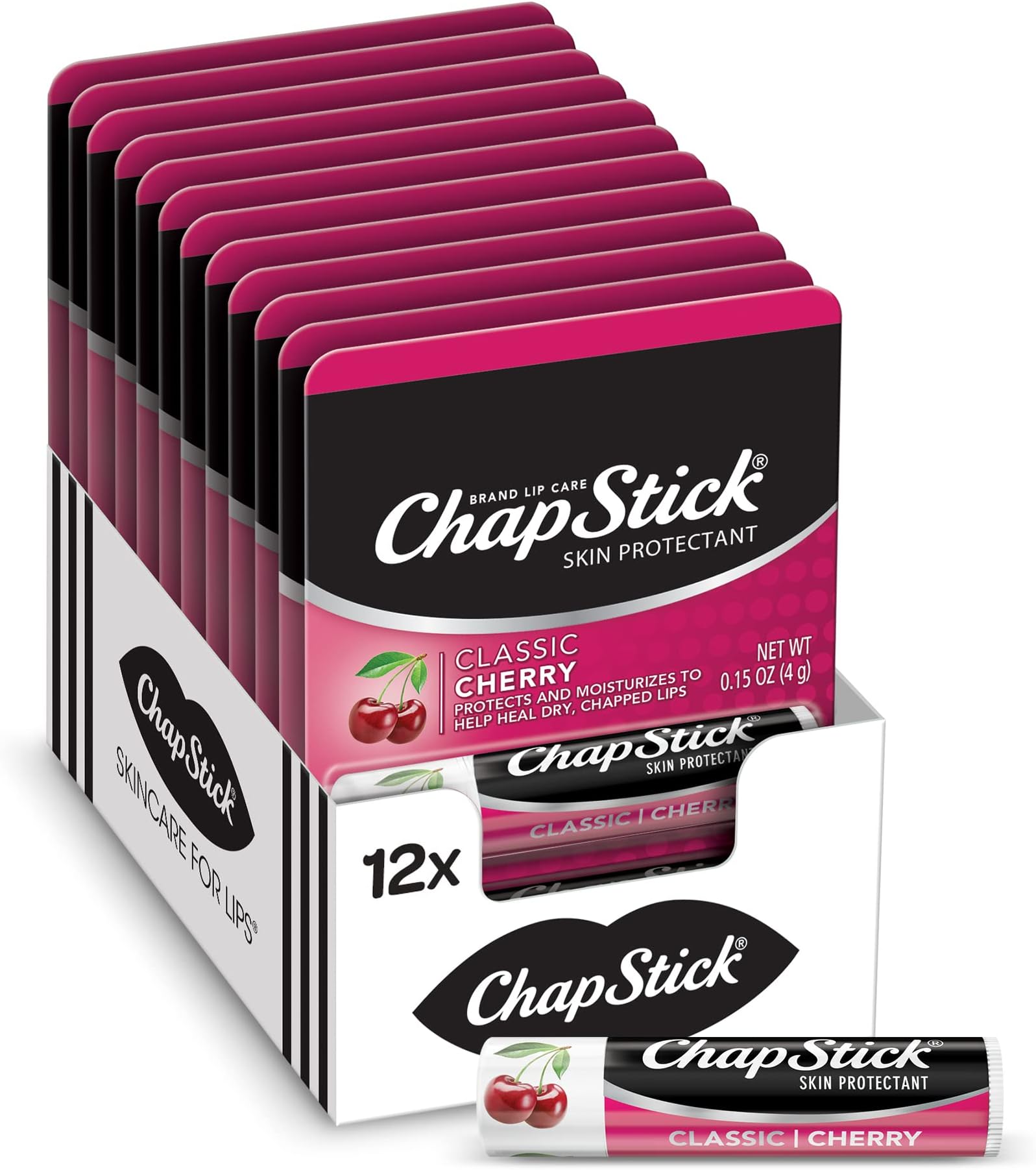Amazon.com: ChapStick Classic Cherry Lip Balm Tube, Flavored Lip Balm ...