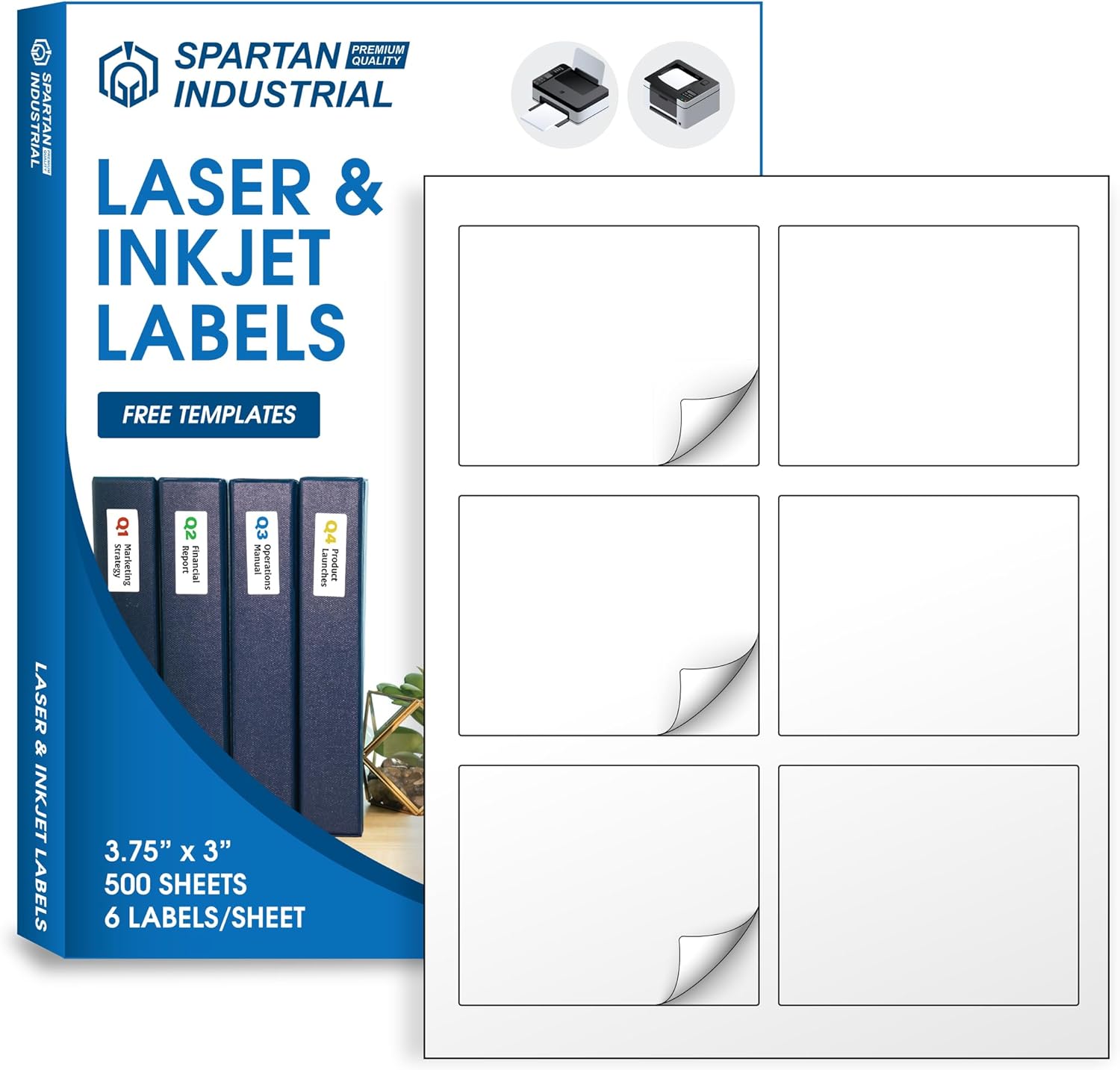 Amazon.com : Spartan Industrial Printable Laser and Inkjet Labels - 3. ...