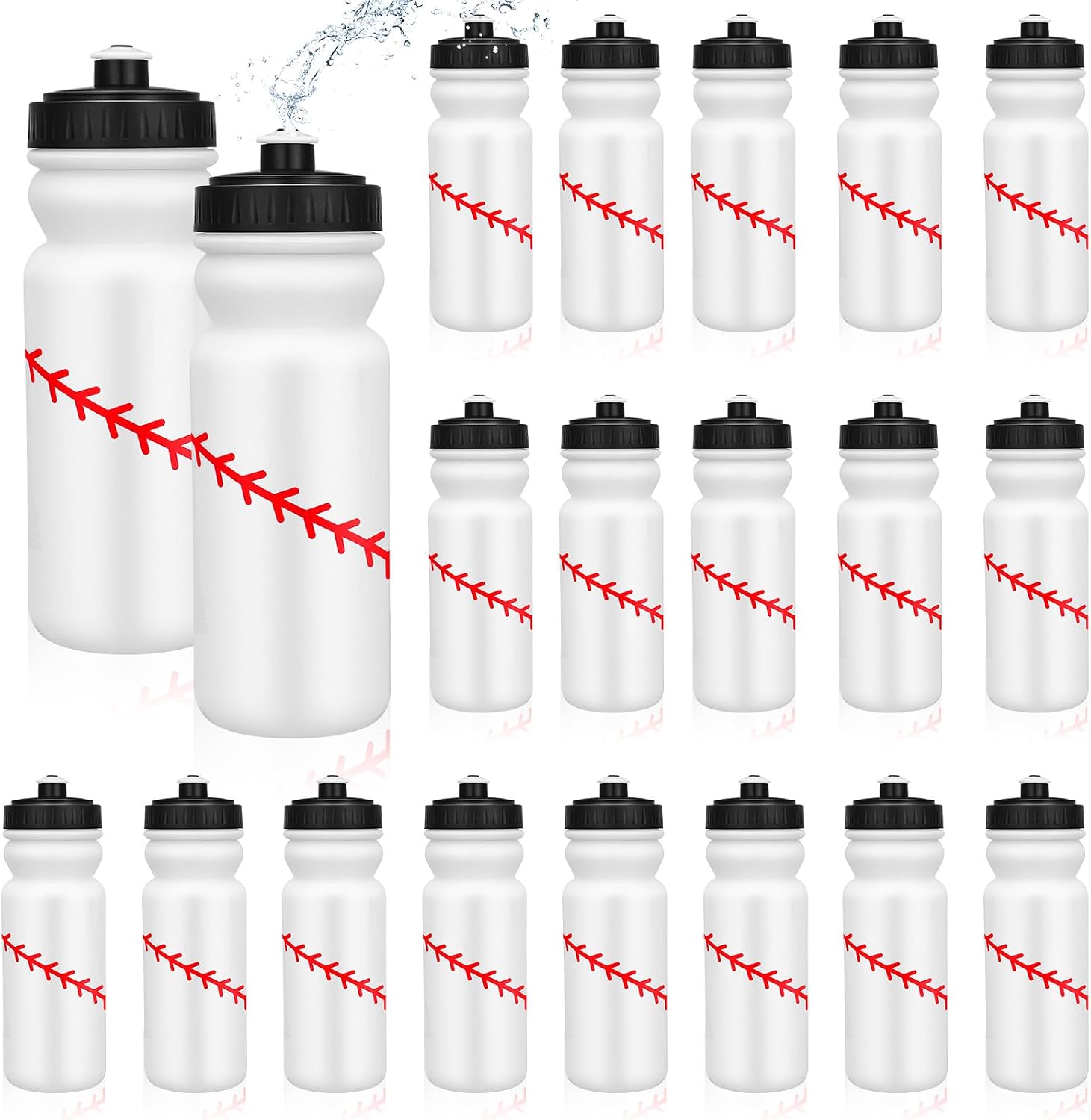 Amazon.com: 20 Pack Baseball Squeeze Water Bottle Bulk Kids 20 oz ...