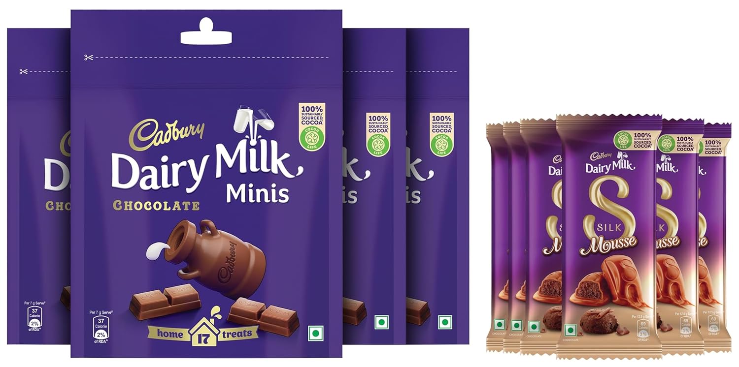 Cadbury Dairy Milk Home Treats 126 g pack of 18 Mini Chocolate Bars ...