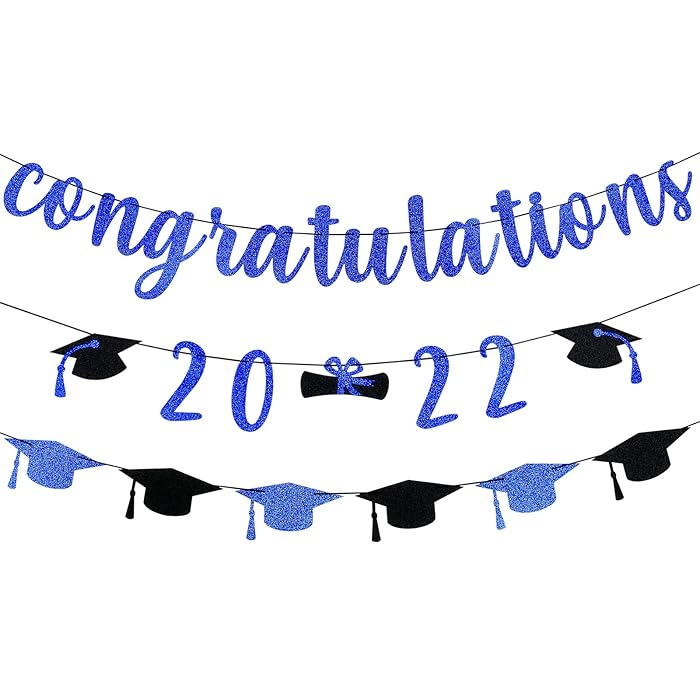 Buy Congratulations 2022 Banner Blue Glitter, Congratulations ...