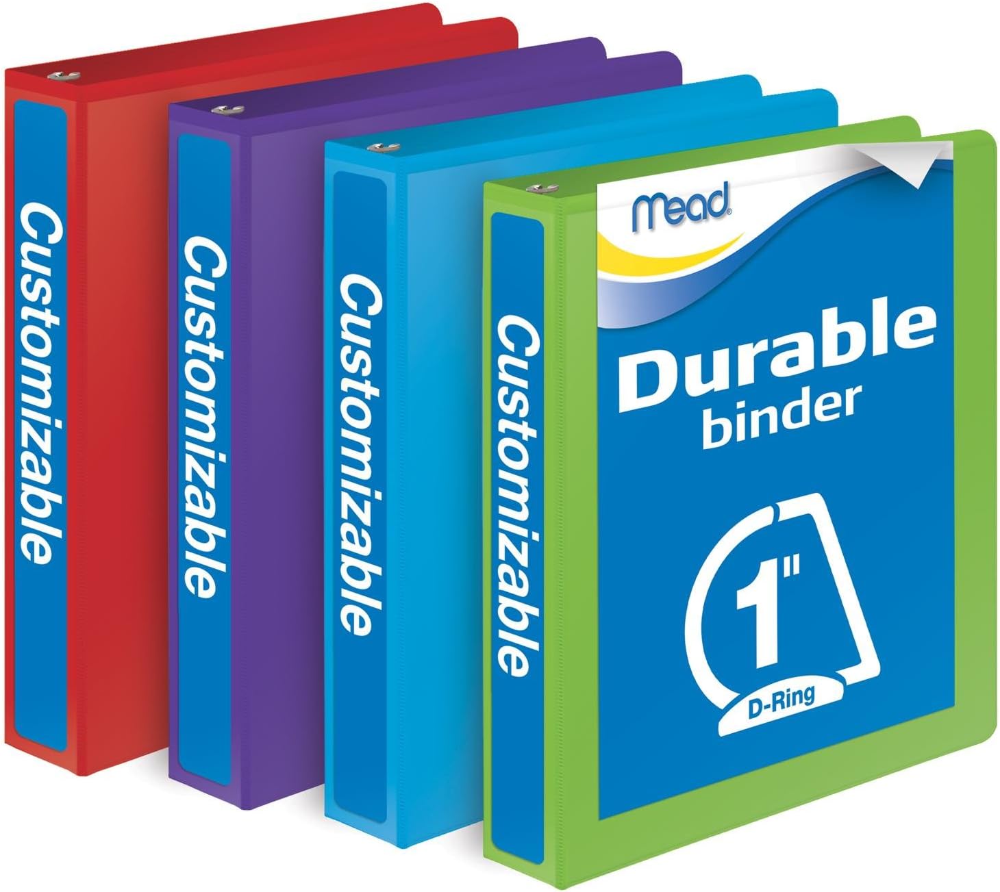 Amazon.com : Mead 1 Inch Binders, D Ring Binder, Durable, Customizable ...