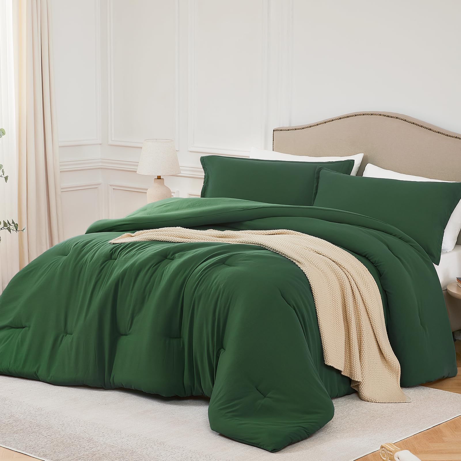 Amazon.com: Quataly Twin/Twin XL Comforter Set Emeraldgreen,2PCS Soft ...
