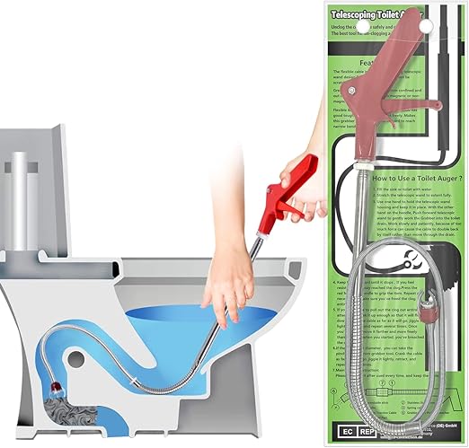 51 Inch Toilet Snake Drain Auger Cleaner Tool, Flexible Grabber ...