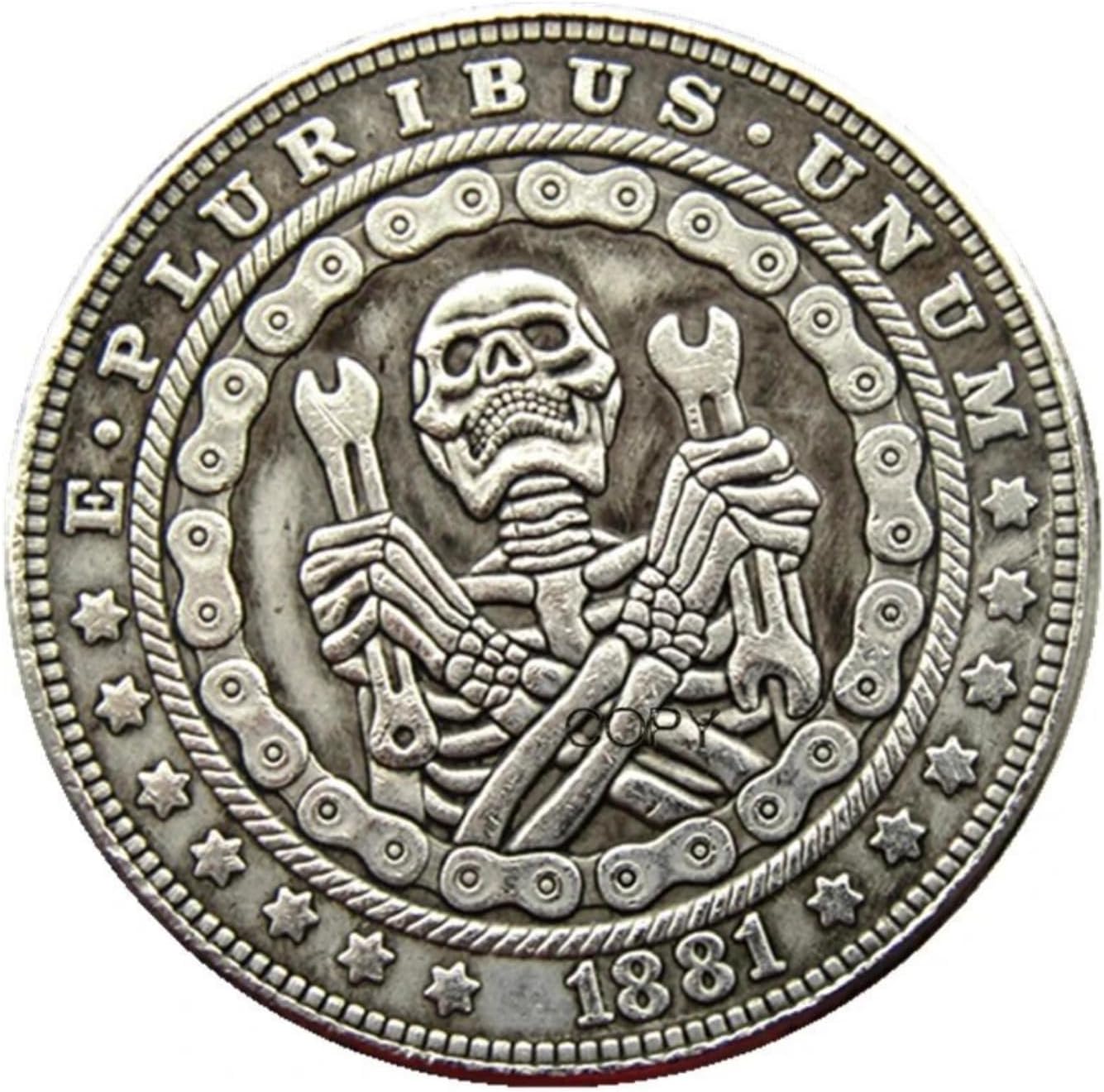 Amazon.com: Copy U.S Hobo Morgan Dollar Coin Skeleton Skull Car ...