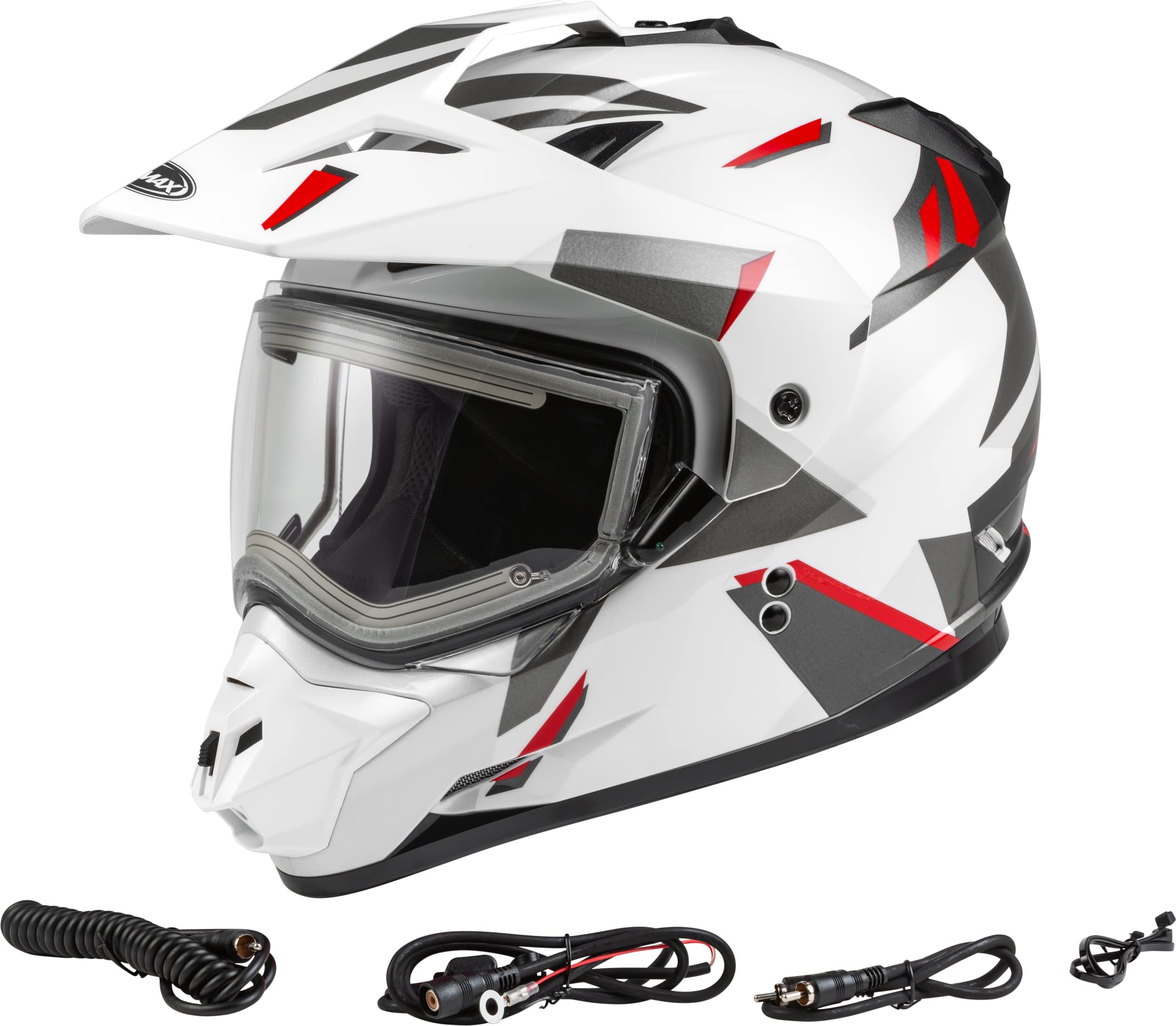 Amazon.com: Gmax A4113015 Gm-11S Ripcord Snow Helmet W/Elec Shield Wht ...