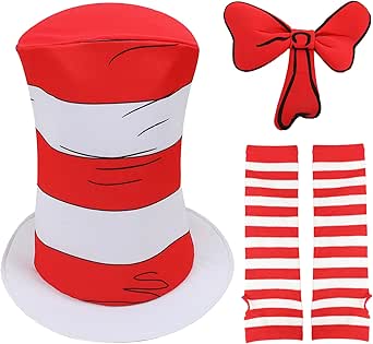 Amazon.com: 4pcs Adult The Cat Hat Kits for Read Book Day， Storybook ...