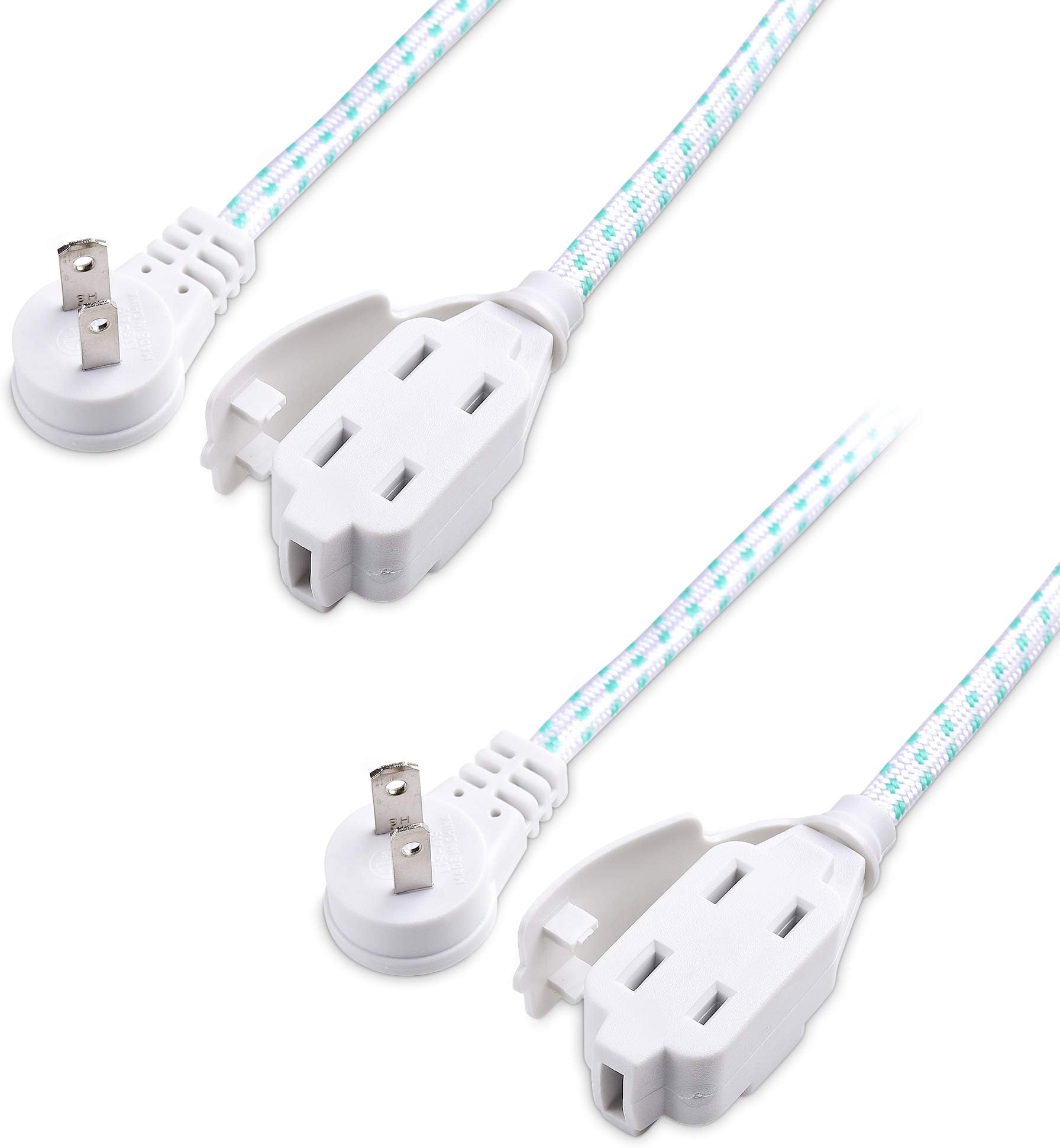 Rustic State 12 Feet Braided Zig Zag Fabric Power Extension Cord with ...