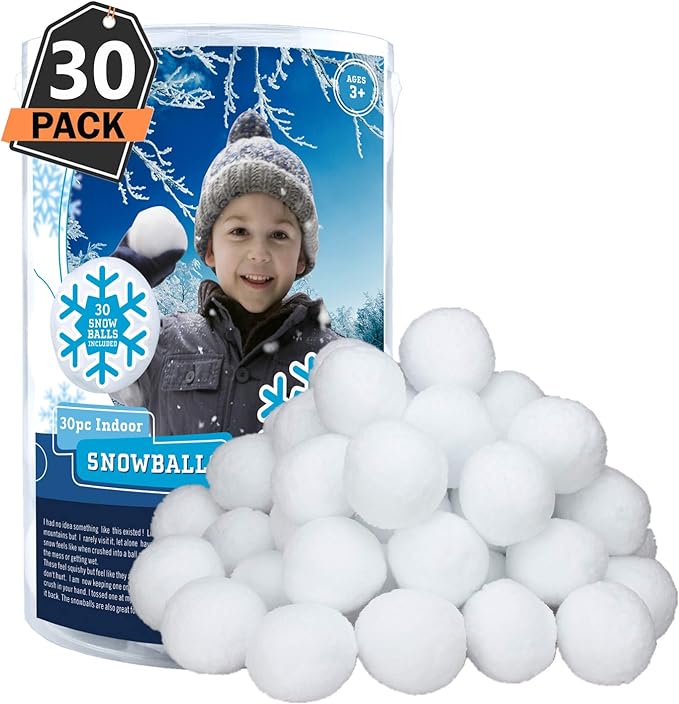 Amazon.com: 30 Pack Indoor Snowballs for Kids Snow Fight : Toys & Games
