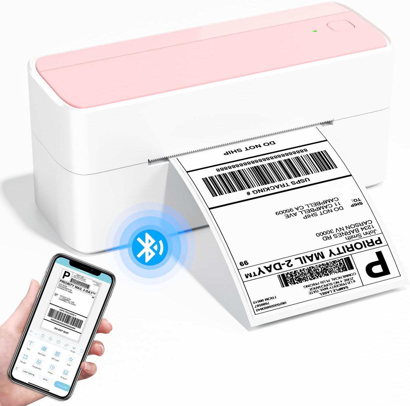 Phomemo 241BT Bluetooth Shipping Label Printer 4x6, Desktop Thermal ...