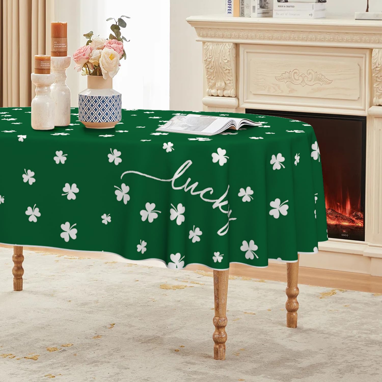 Amazon.com: Horaldaily St. Patrick's Day Tablecloth 60×84 Inch Oval ...