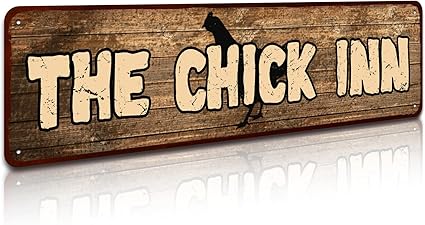 Amazon.com : SOYAVE Rustic Metal "The Chick Inn" Tin Sign Art Wall ...