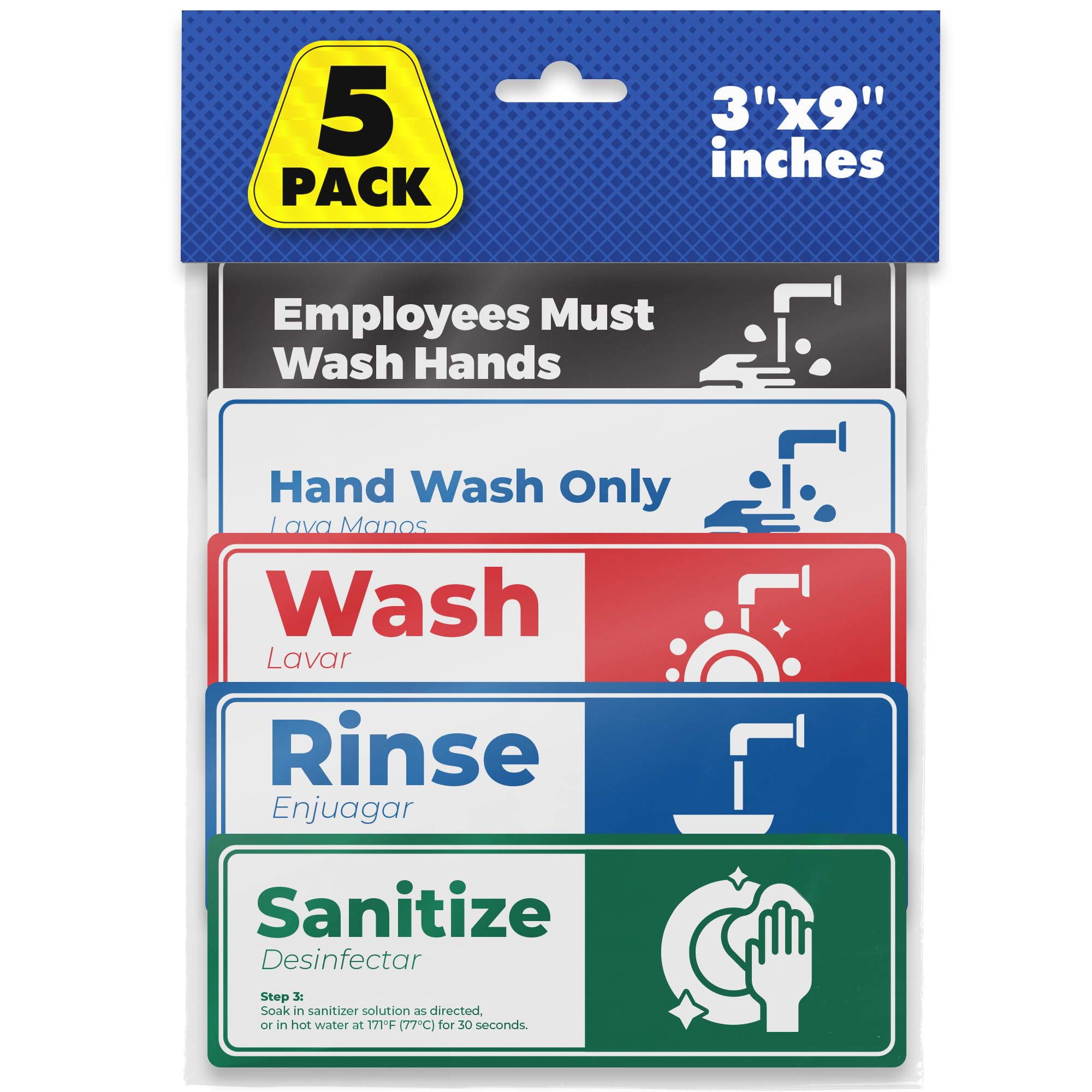 Wash Rinse Sanitize Sign Printable Poster, Foto Sanitizer Dispenser