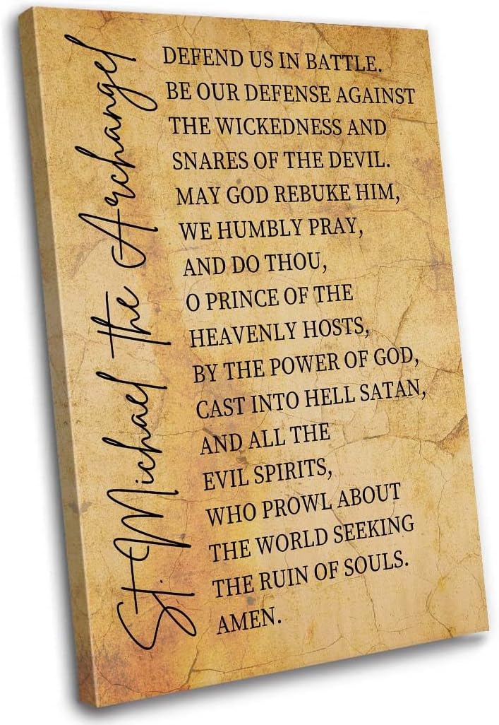 Amazon.com: Winduryi St. Michael The Archangel Prayer Poster Art Deco ...