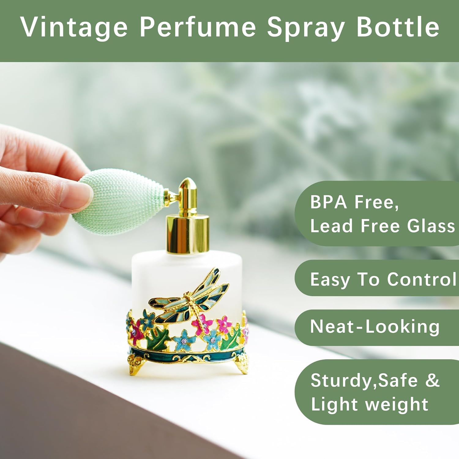 YU FENG Botella de perfume recargable esmerilada de 0.6 fl oz, botella ...