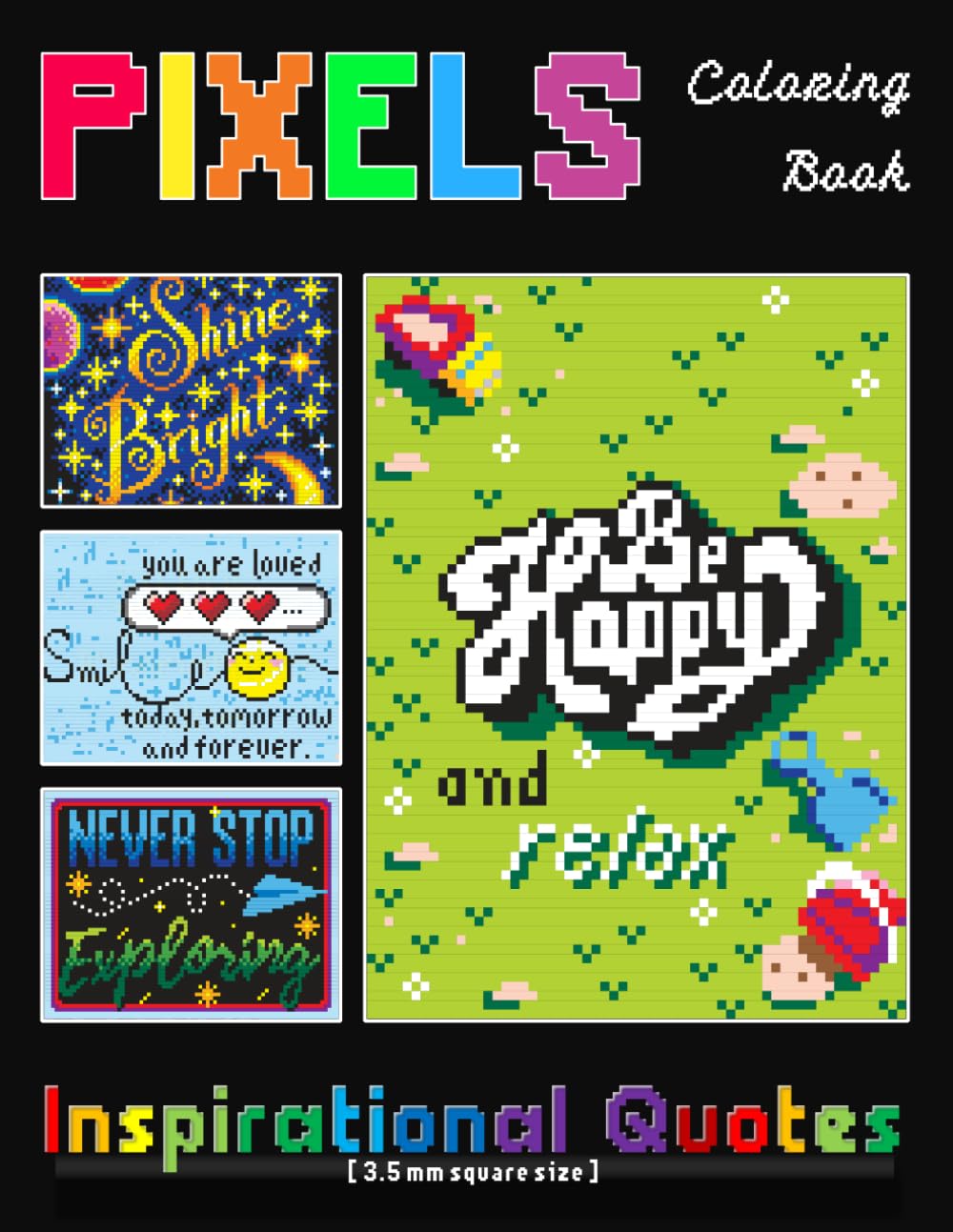 Amazon.com: Pixel Coloring book: Inspirational Quotes - Color by number ...