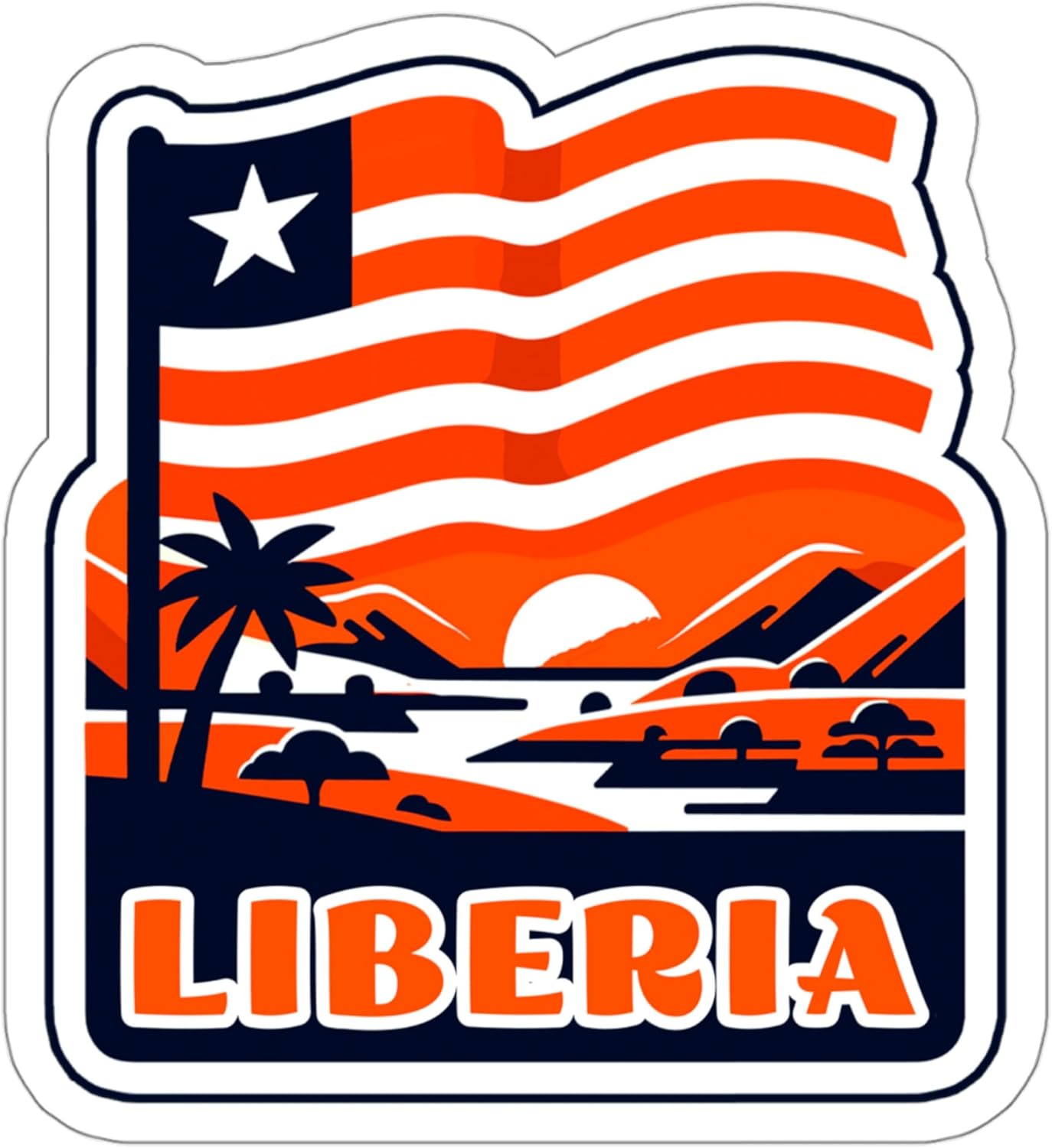 Amazon.com: Liberia Sticker | Vinyl Stickers & Waterproof Decals ...