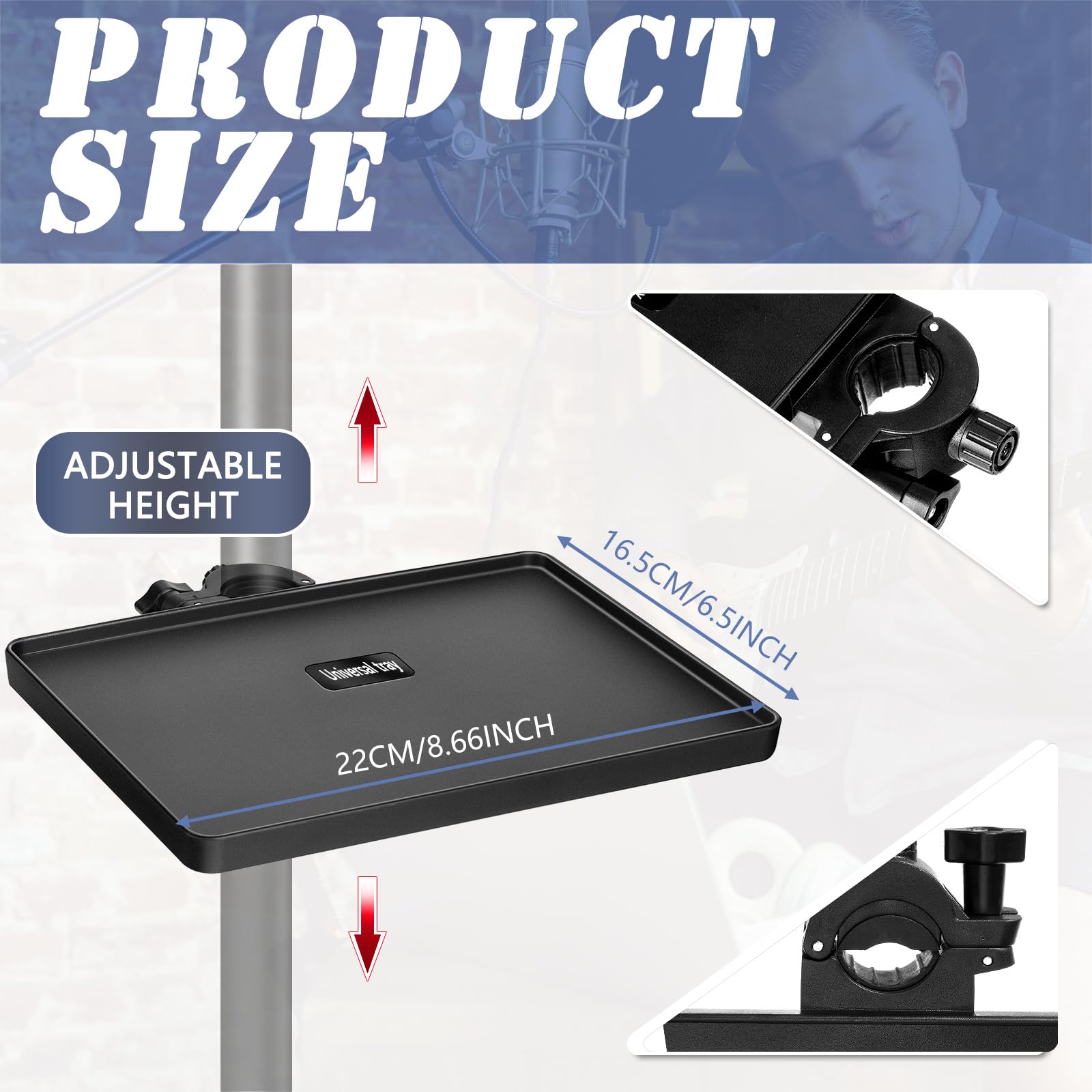 Snapklik.com : Copkim 5 Pcs Plastic Microphone Stand Tray Mic Clamp ...