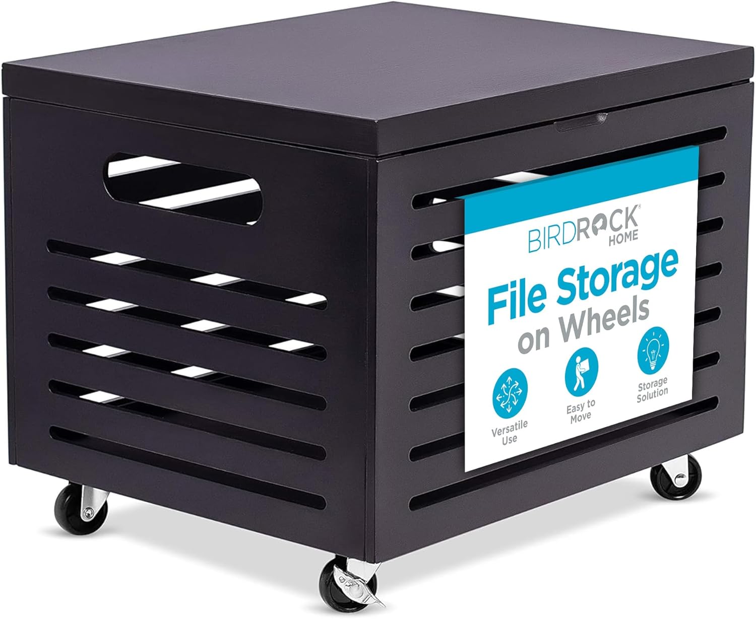 Amazon.com: BIRDROCK HOME Bamboo Rolling File Storage Organizer Box ...