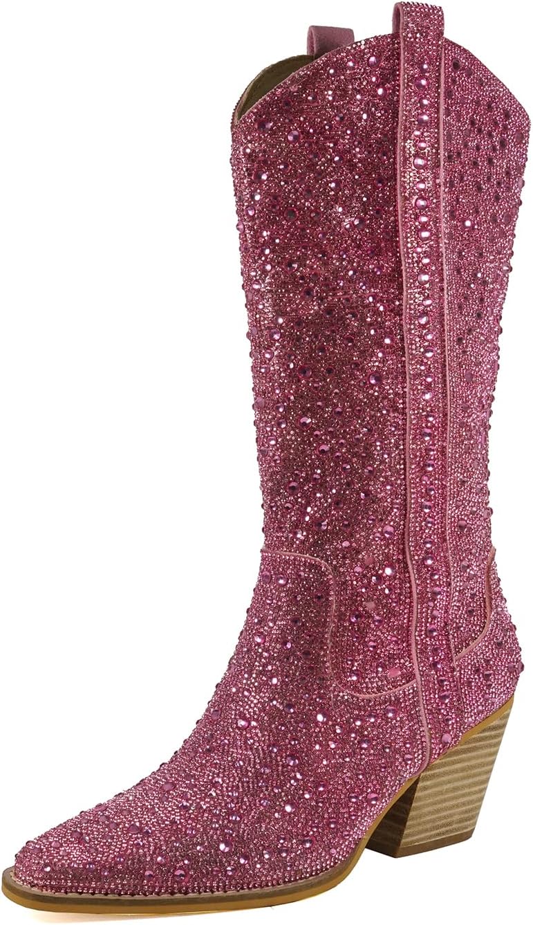 Amazon.com | COZZY GIRL Alice 12 Inches Women's Knee High Rhinestone ...