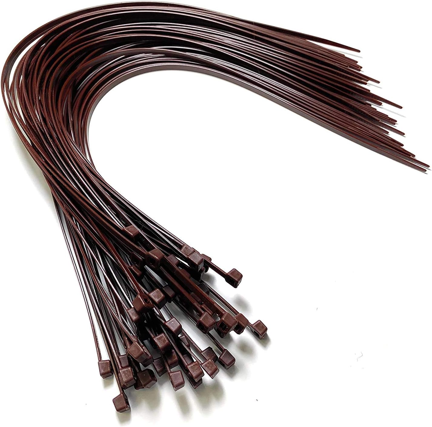100 X 300MM X 4.8MM BROWN CABLE TIES PLASTIC NYLON ZIP TIE Wraps ...