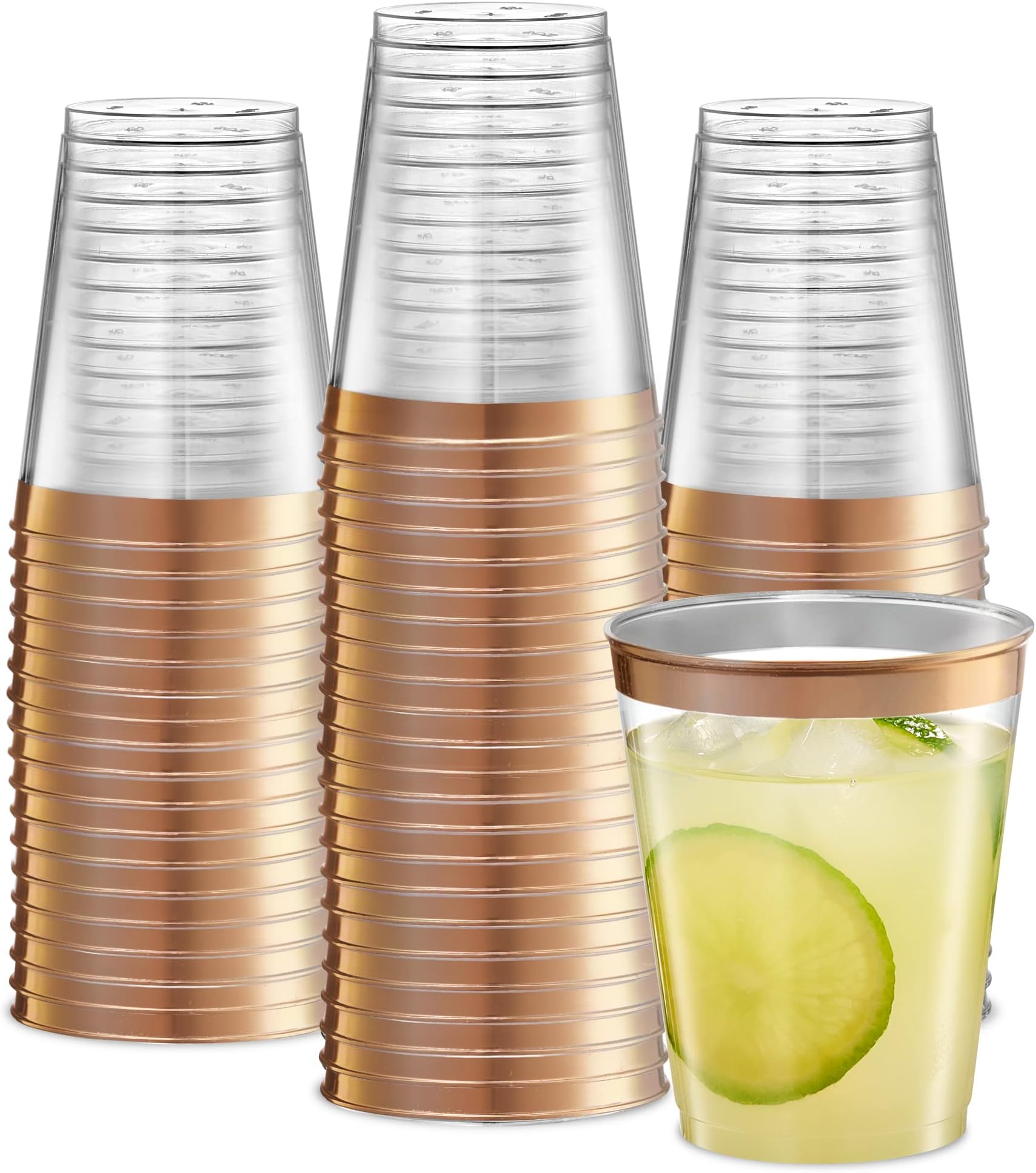 Amazon.com: 50 Silver Glitter Clear Hard Plastic Cups | 10 oz. Fancy ...