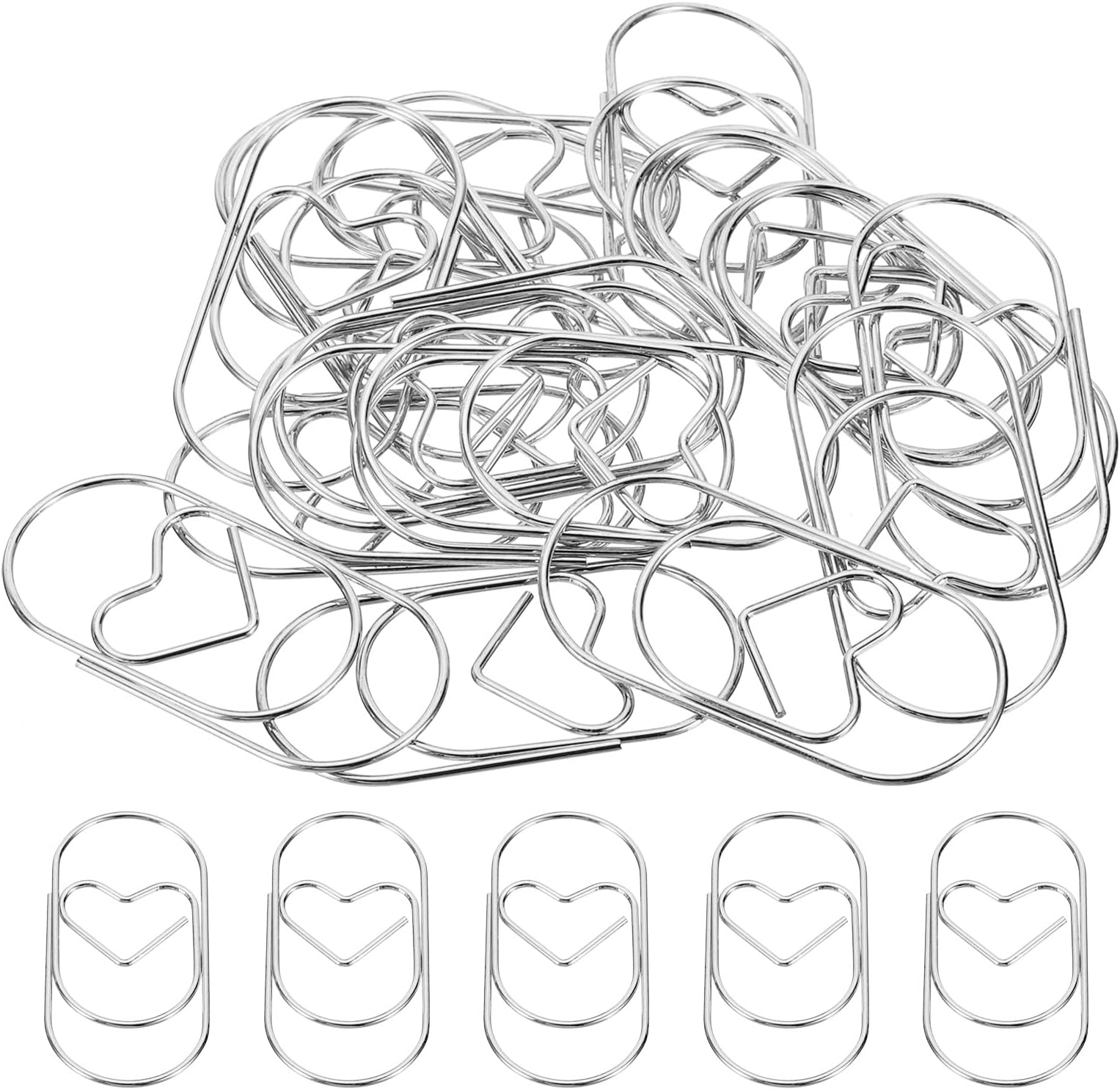 Amazon.com : MECCANIXITY Paper Clip Heart-Shaped Cute Decorative Fun ...