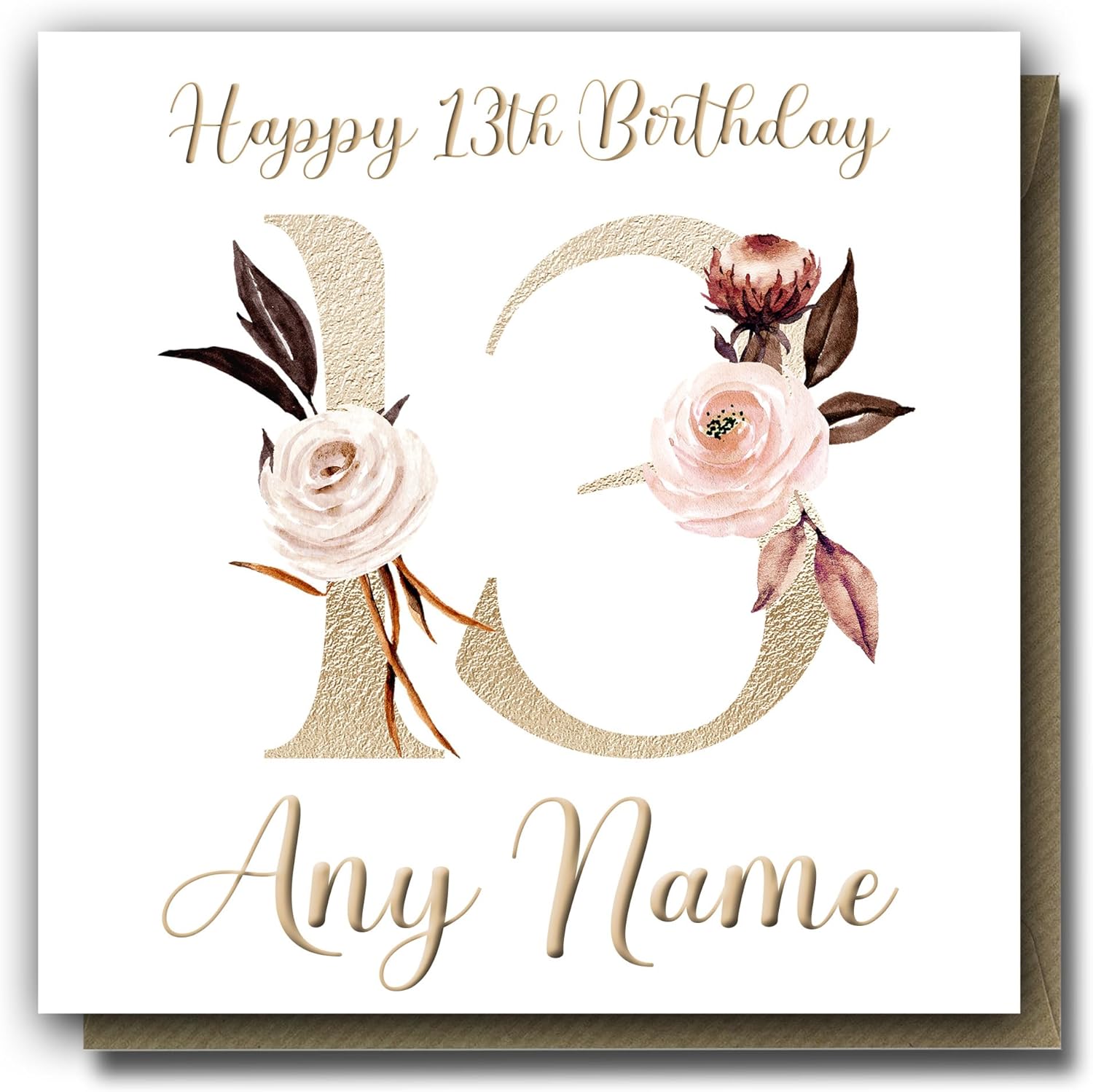 Personalised 13th Birthday Card - Thirteen Birthday card for girls ...