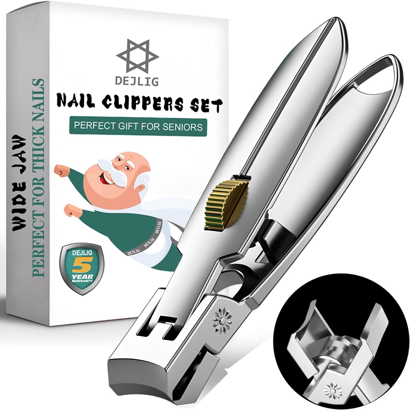 Amazon.com : Nail Clippers for Men, DEJLIG Toenail Clippers for Thick ...