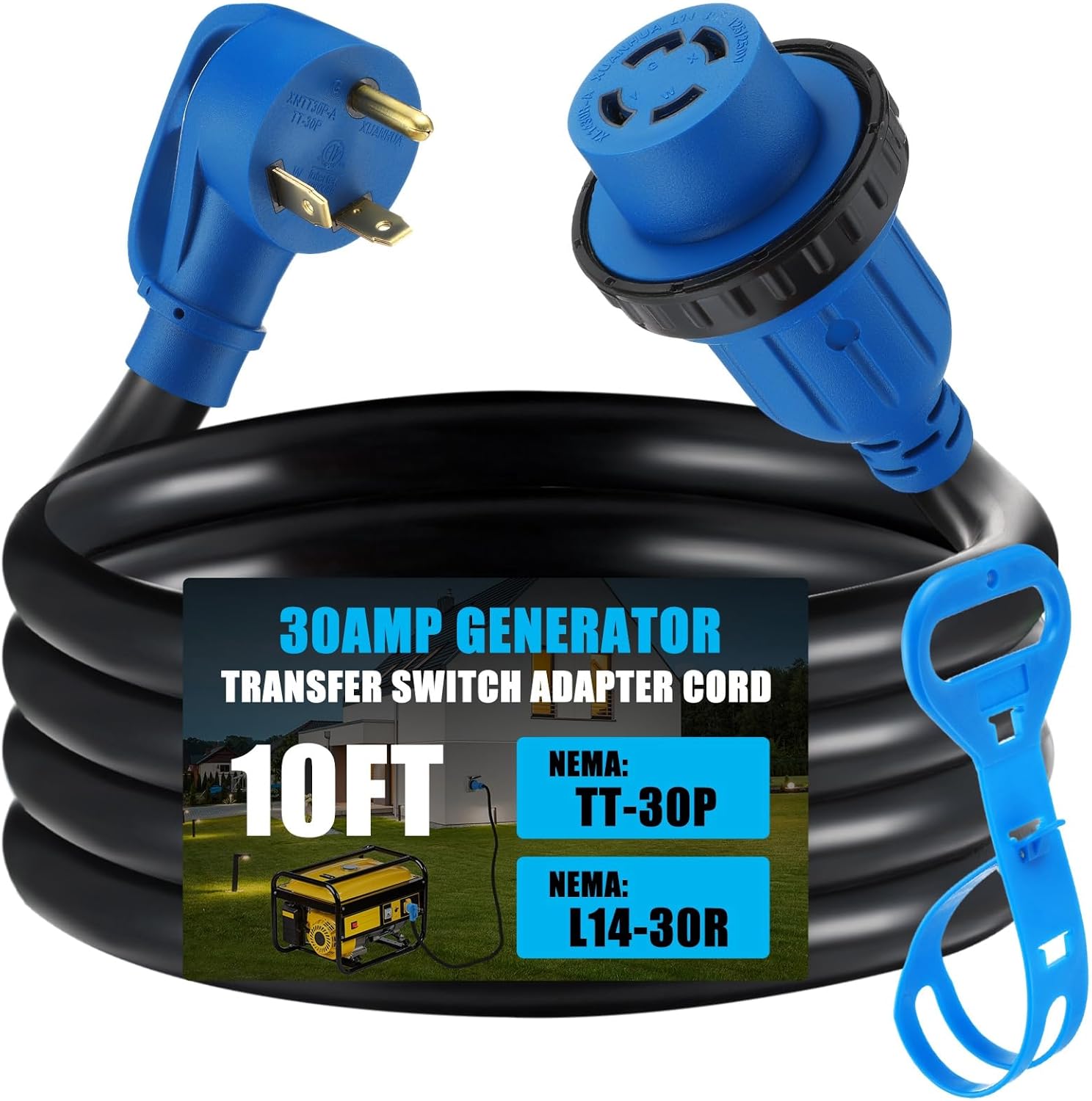 Amazon.com: Tellegloww 10 ft TT-30P to L14-30R Generator Transfer ...