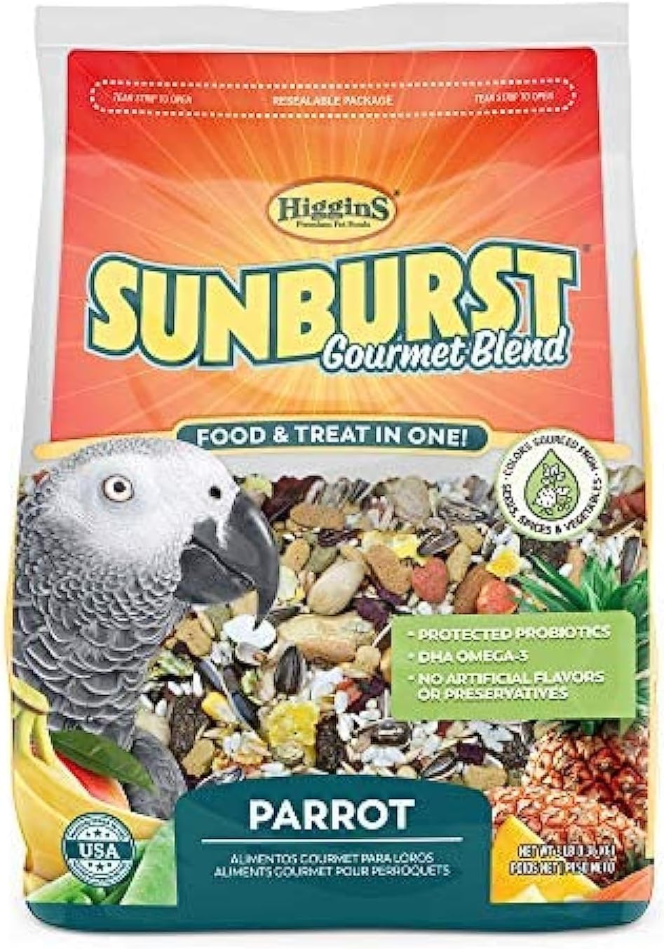 Amazon.com : Higgins Sunburst Gourmet Blend Parrot Food 3 lbs – Pack of ...