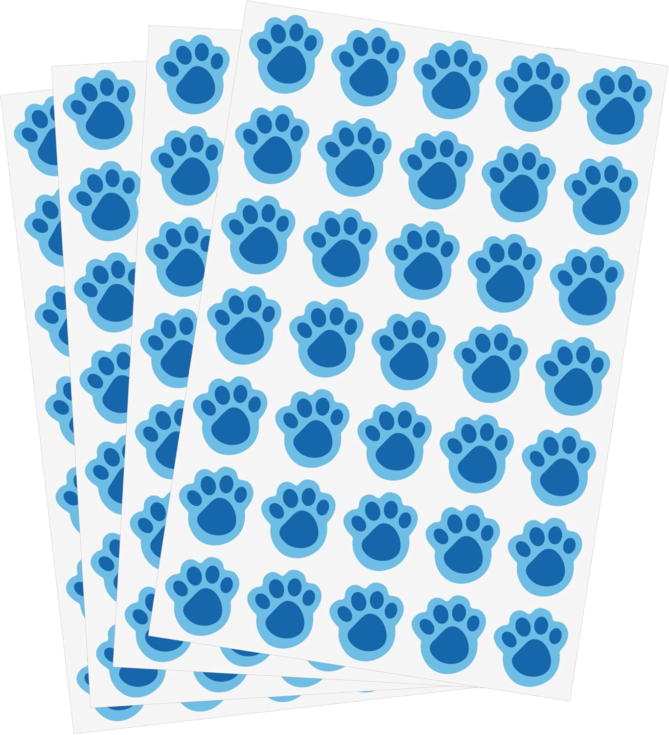 Amazon.com: Blue Paw Print Stickers - Pack of 140 Stickers - 1 inch in ...