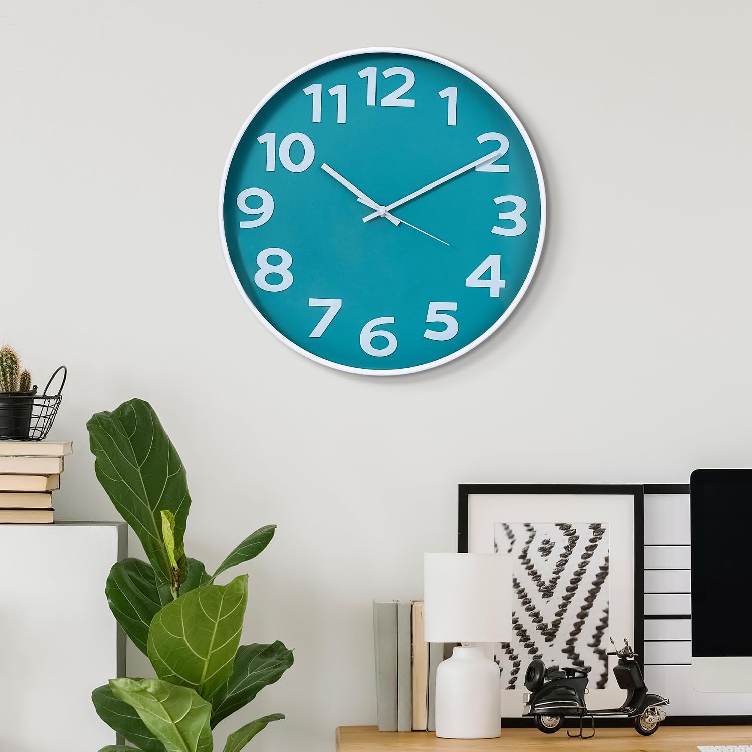 Amazon.com: Maxstar 16 Inch Wall Clock Silent Non-Ticking,Modern Wall ...