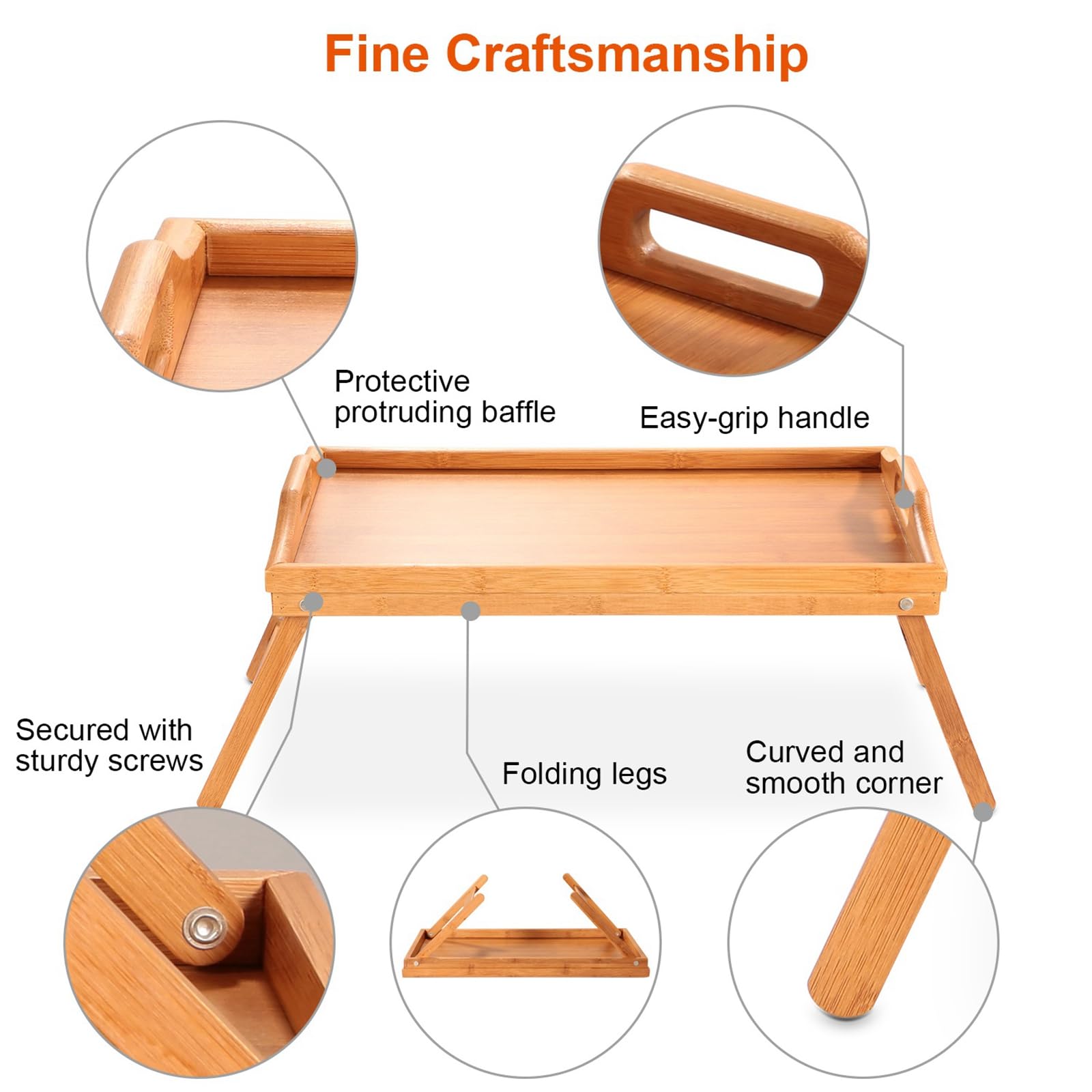 Snapklik.com : KOCASO Bed Trays For Eating And Laptops Breakfast In Bed ...