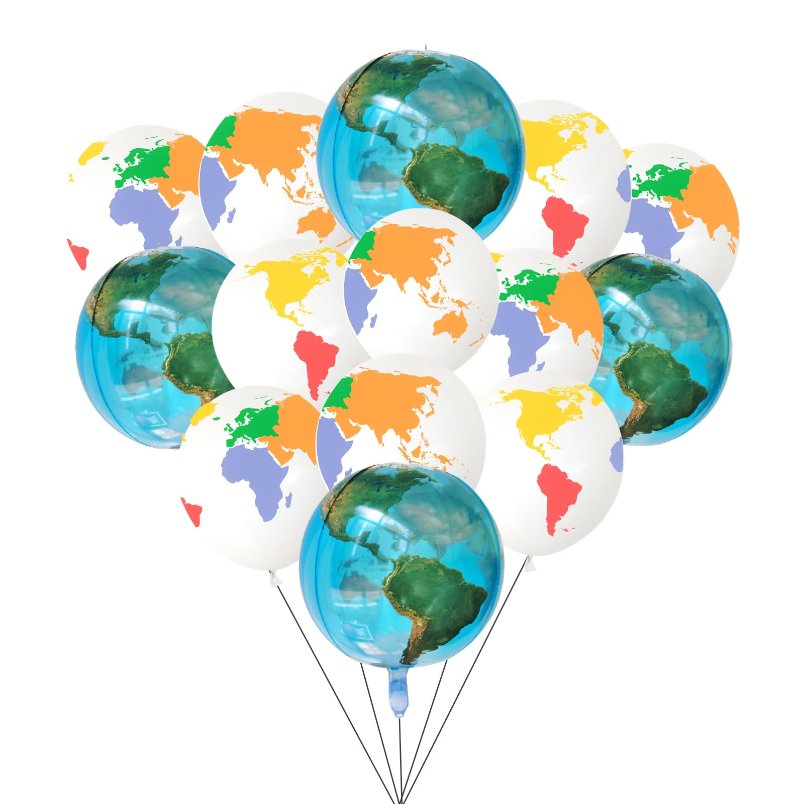 Amazon.com: Earth balloons,22inch 4D world map balloons,12inch globo ...