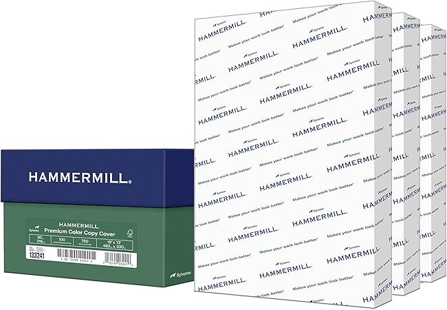 HAMMERMILL Premium Color Copy Cover Cardstock, White, 19x13, 80lb, 100 ...