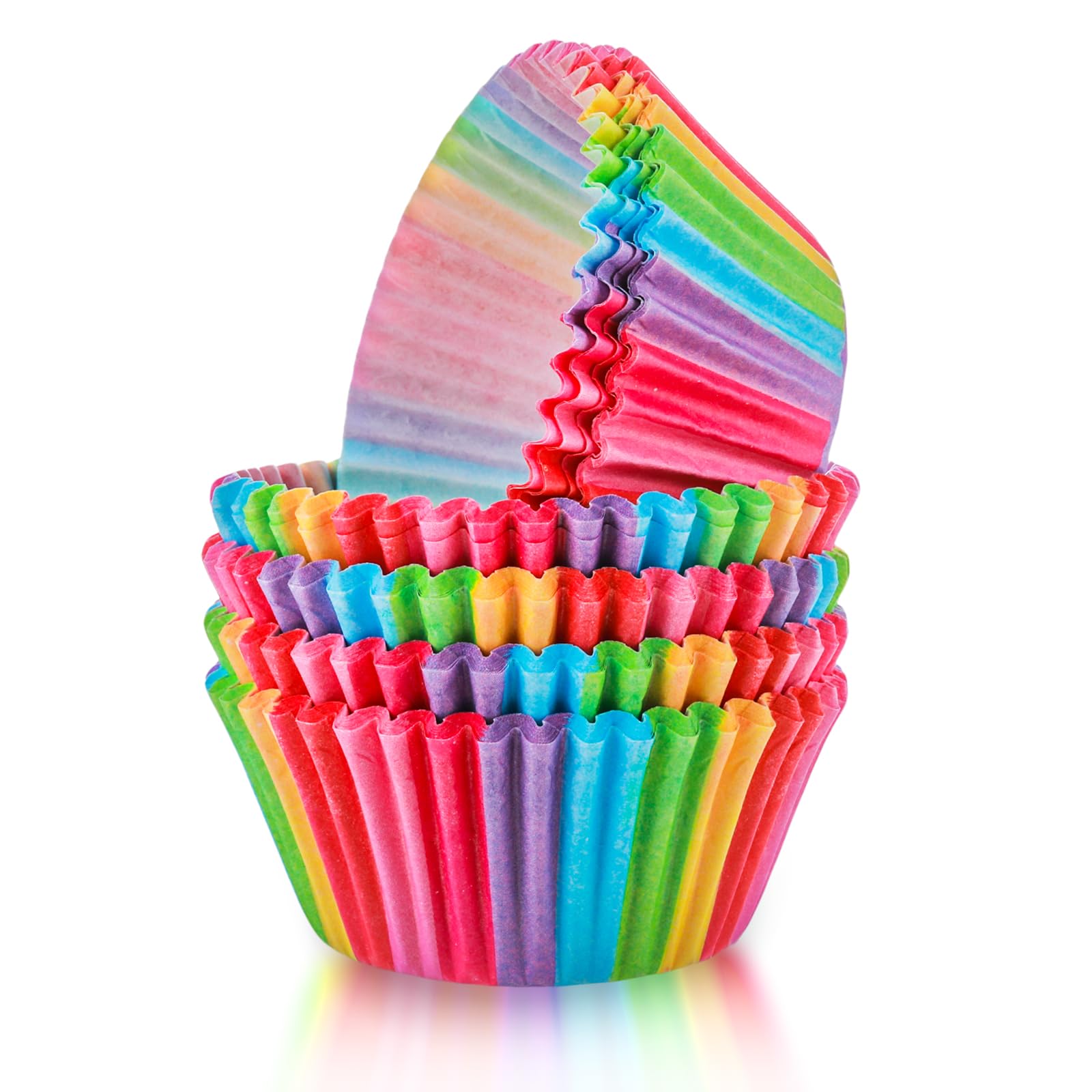 Amazon.com: 100PCS Rainbow Cupcake Liners, Standard Size Cupcake Baking ...