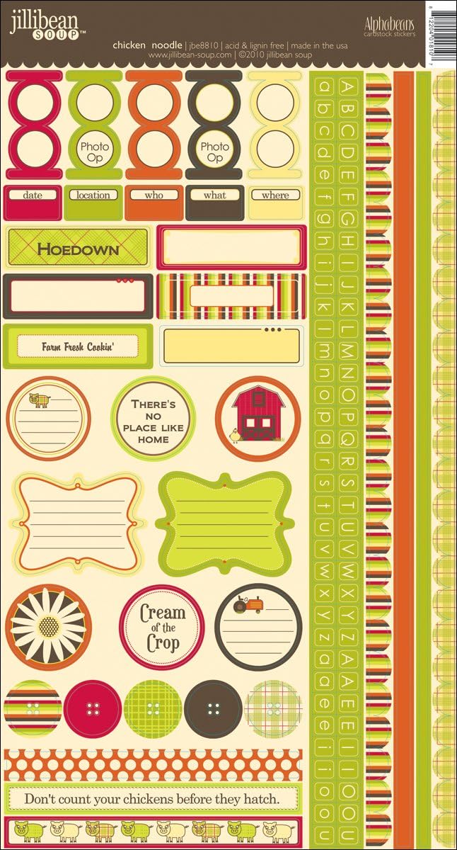 Amazon.com: Chicken Noodle Cardstock Stickers 6x12 Sheet