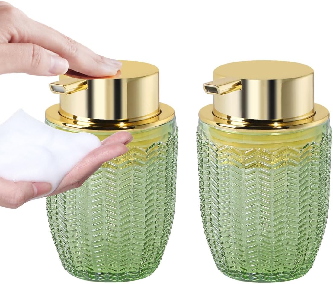 Amazon.com: Fvstar 2pcs Bathroom Foaming Hand Soap Dispenser,Glass ...