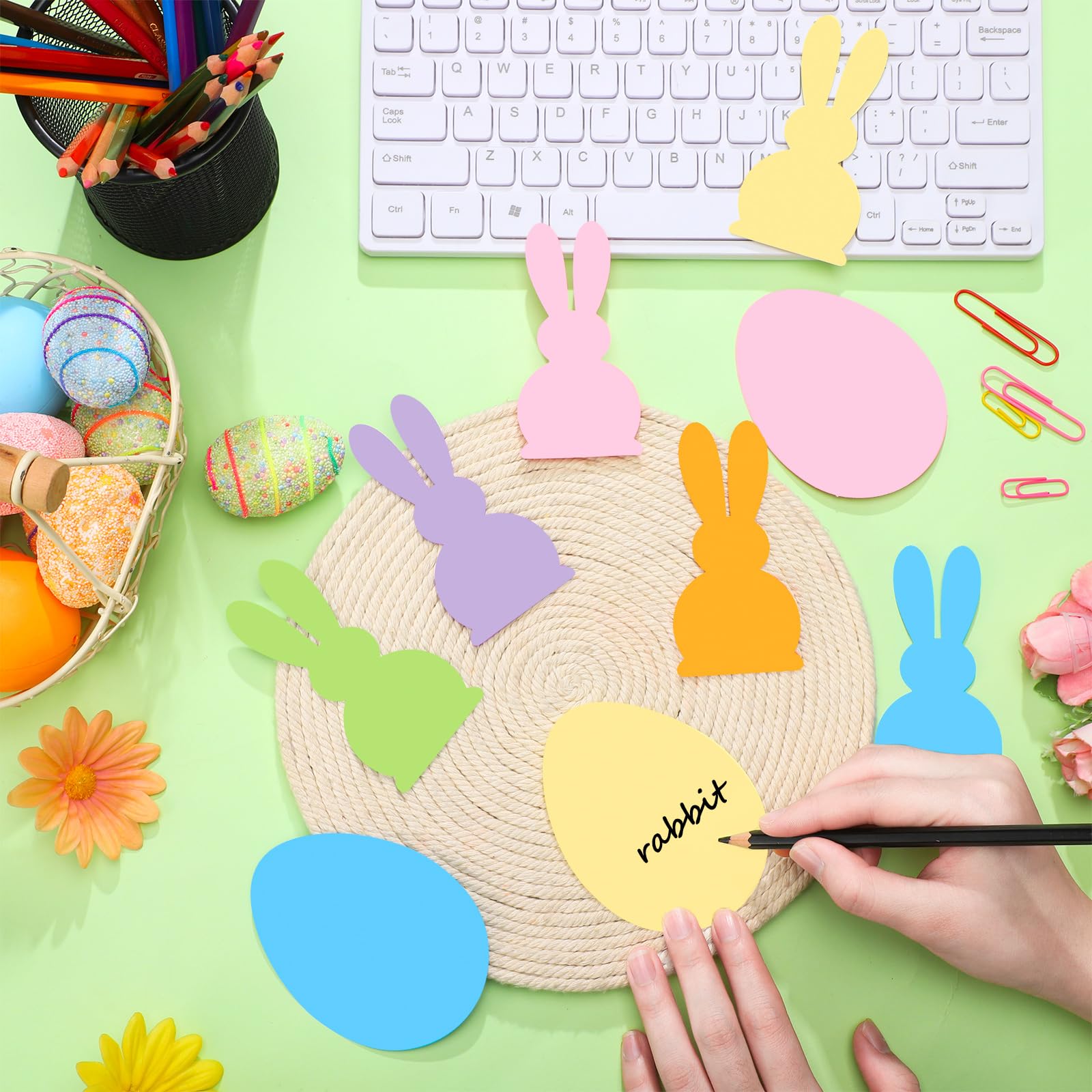 Snapklik.com : 200 Pcs Easter Bunny Egg Cutout Rabbit Egg Shaped Easter ...